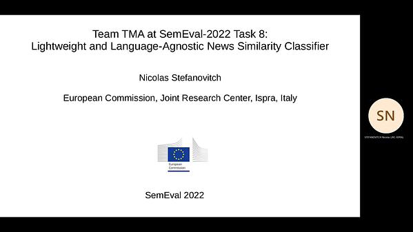Underline | Team TMA at SemEval-2022 Task 8: Lightweight and Language-Agnostic News Similarity ...