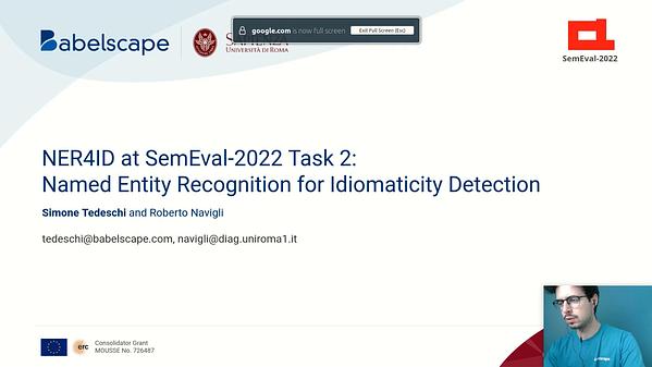 Underline | NER4ID at SemEval-2022 Task 2: Named Entity Recognition for Idiomaticity Detection
