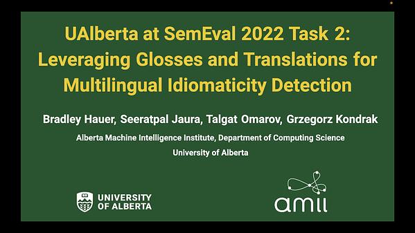 Underline | UAlberta at SemEval 2022 Task 2: Leveraging Glosses and Translations for ...