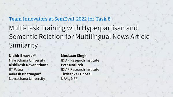 Underline | Team Innovators at SemEval-2022 for Task 8: Multi-Task ... Underline | Team Innovators at SemEval-2022 for Task 8: Multi-Task ...