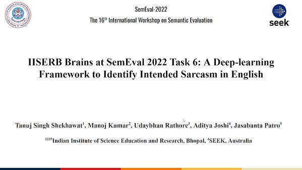 Underline | IISERB Brains at SemEval 2022 Task 6: A Deep-learning Framework to Identify ...