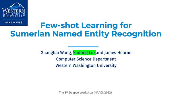 Few-shot Learning for Sumerian Named Entity Recognition | Underline