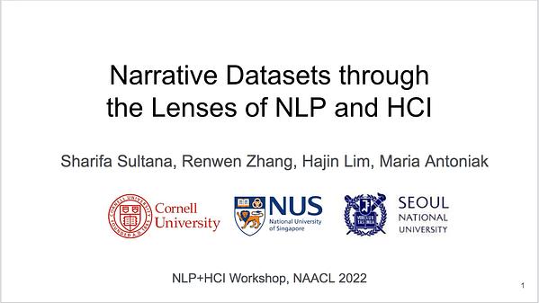 Underline | Narrative Datasets through the Lenses of NLP and HCI