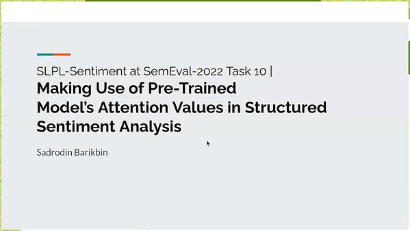Underline | Making Use of Pre-Trained Model’s Attention Values in Structured Sentiment Analysis