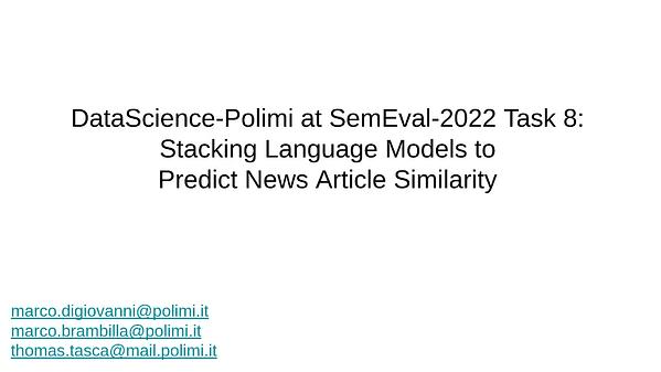 Underline | Stacking Language Models to predict News Article Similarity