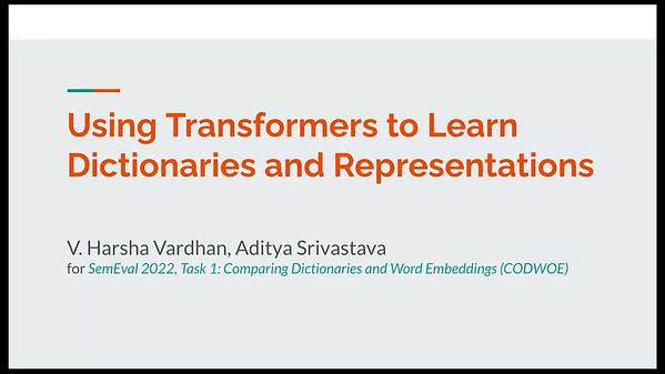 Underline | Using Transformers to Learn Dictionaries and Representations