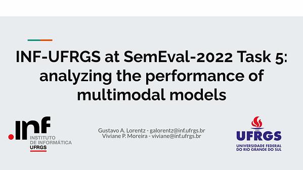 Underline | INF-UFRGS at SemEval-2022 Task 5: analyzing the performance of multimodal models