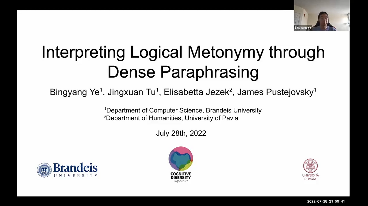 Underline | Interpreting Logical Metonymy through Dense Paraphrasing