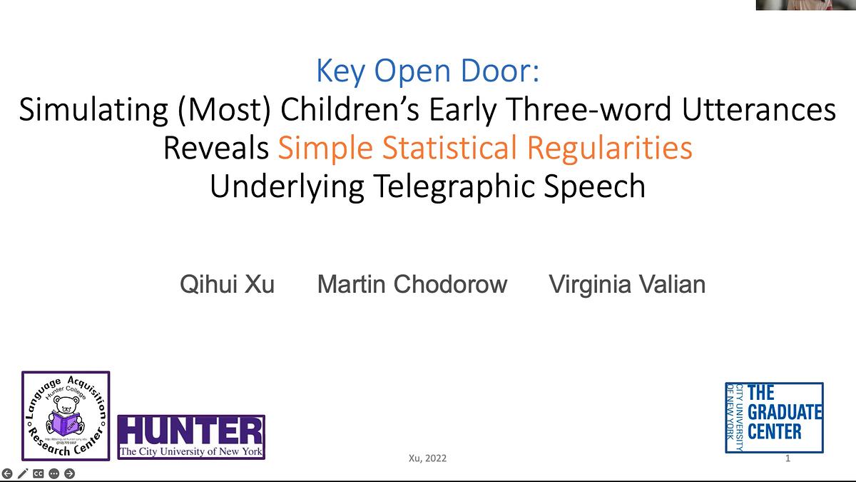 Underline | Key Open Door: Simulating Children’s Early Three-word ...
