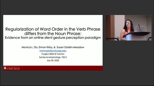 Regularization of Word Order in the Verb Phrase differs from the Noun ...