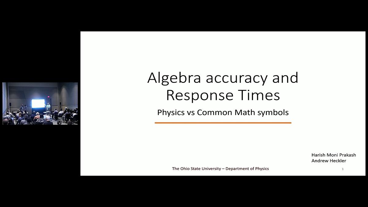Underline | Algebra Accuracy and Response Time: Physics vs Common Math ...