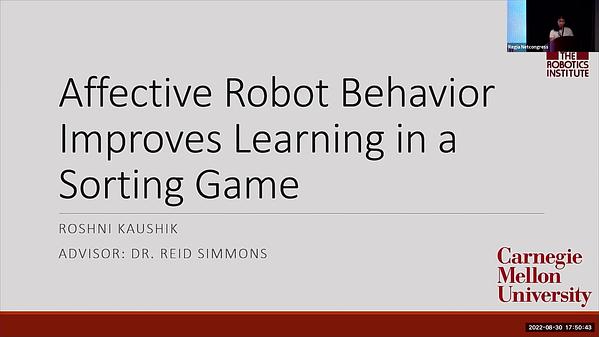 Underline | Affective Robot Behavior Improves Learning in a Sorting Game