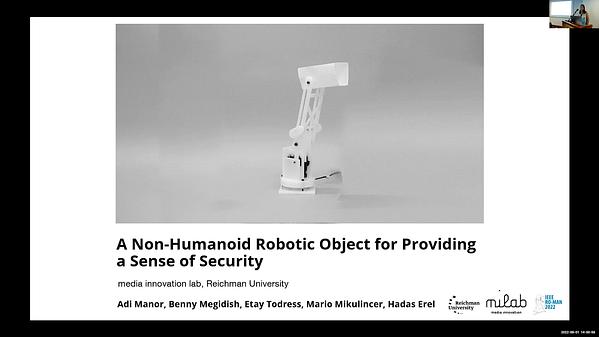 A Non-Humanoid Robotic Object for Providing a Sense Of Security | Underline