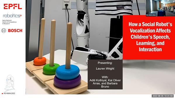 How a Social Robot's Vocalization Affects Children's Speech, Learning ...
