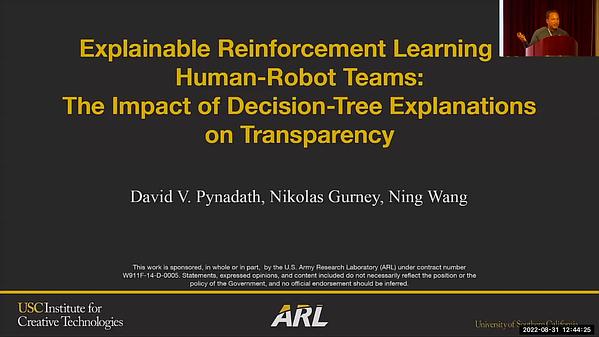 Underline | Explainable Reinforcement Learning in Human-Robot Teams: The Impact of Decision-Tree ...