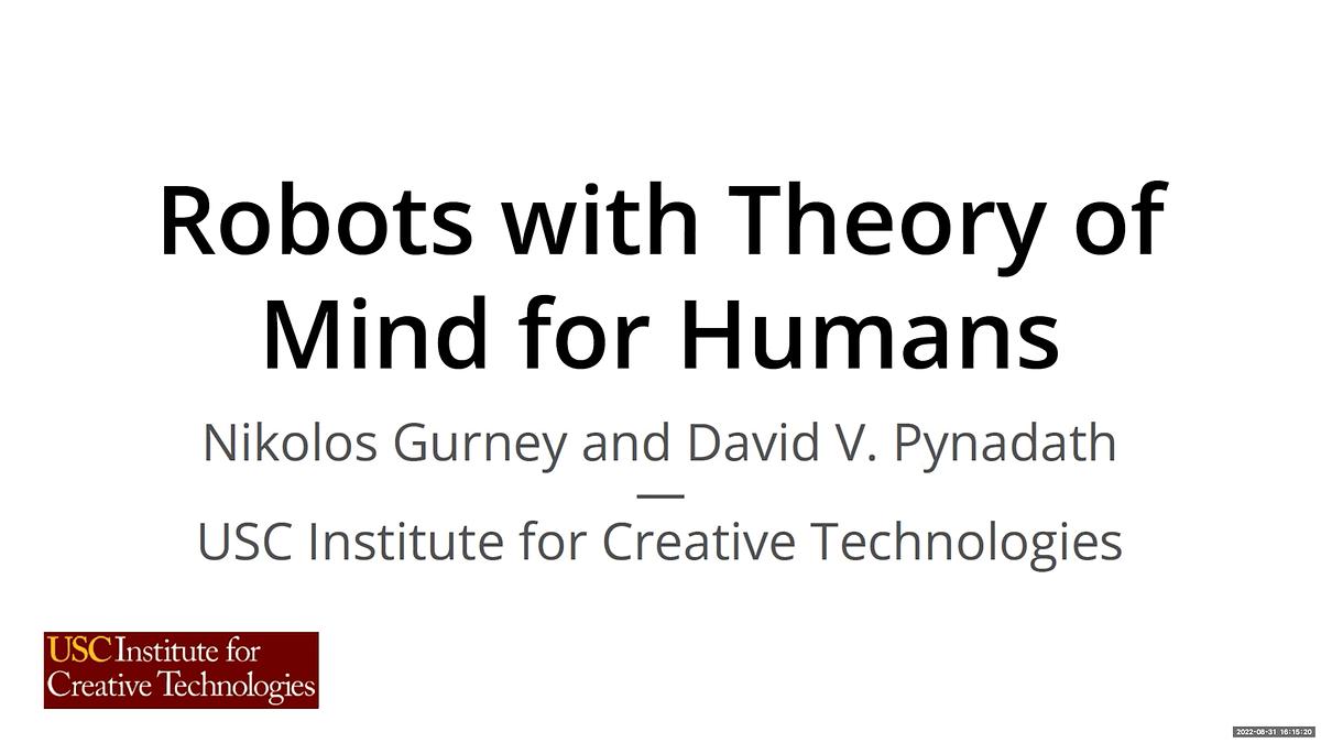 Underline | Robots with Theory of Mind for Humans: A Survey