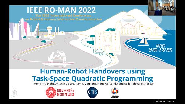 Underline | Human-Robot Handovers using Task-Space Quadratic Programming