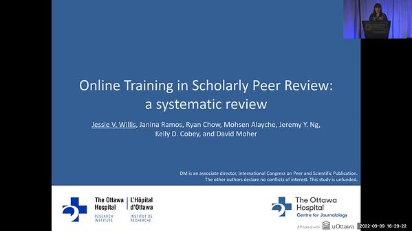 Online Training in Scholarly Peer Review: A Systematic Review | VIDEO ...