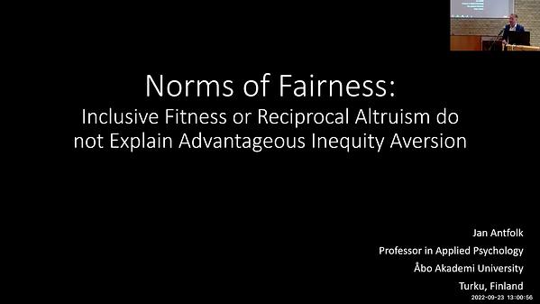 Norms of Fairness: Inclusive Fitness or Reciprocal Altruism Does not ...