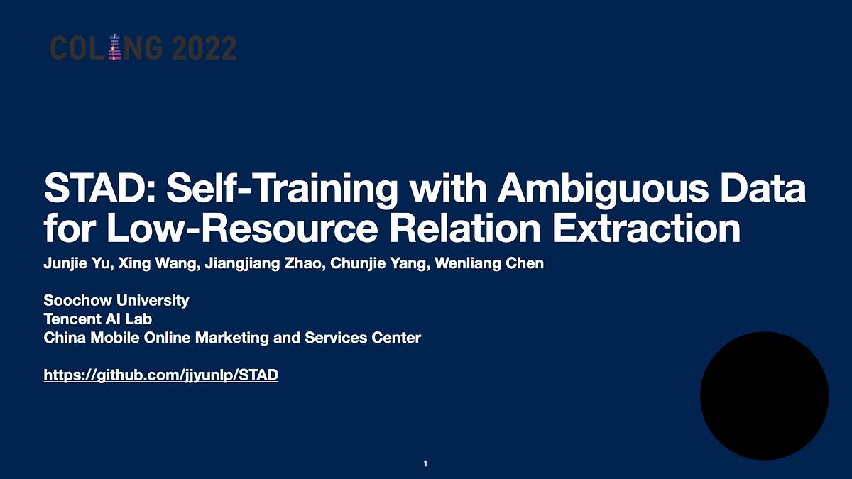 Underline Stad Self Training With Ambiguous Data For Low Resource Relation Extraction