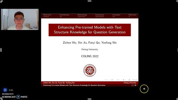 Underline | Enhancing Pre-trained Models with Text Structure Knowledge for Question Generation