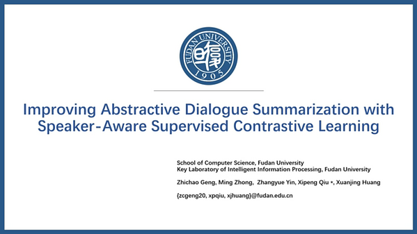 Underline Improving Abstractive Dialogue Summarization With Speaker