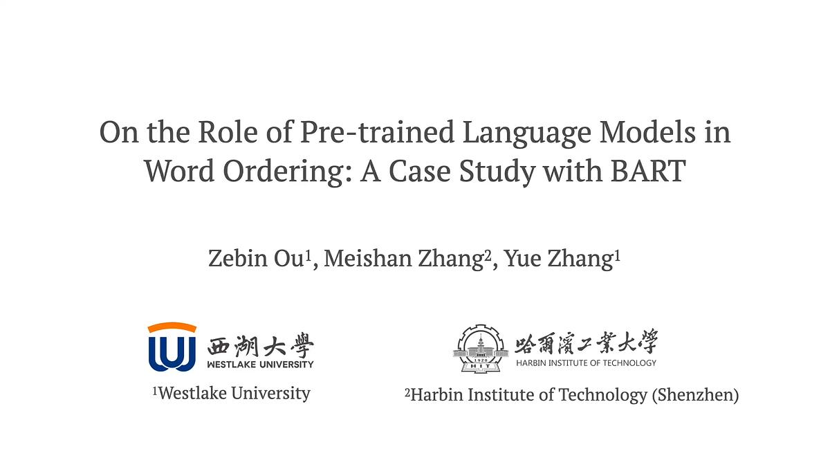 Underline | On the Role of Pre-trained Language Models in Word Ordering: A Case Study with BART
