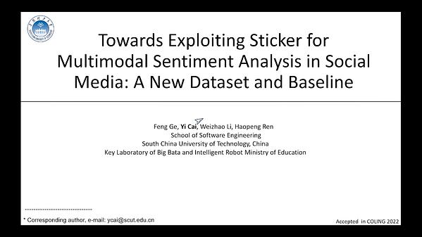 Towards Exploiting Sticker for Multimodal Sentiment Analysis in Social ...