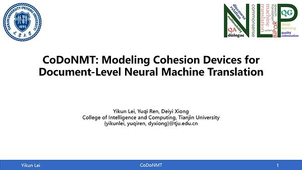 Underline | CoDoNMT: Modeling Cohesion Devices for Document-Level ... Underline | CoDoNMT: Modeling Cohesion Devices for Document-Level ...