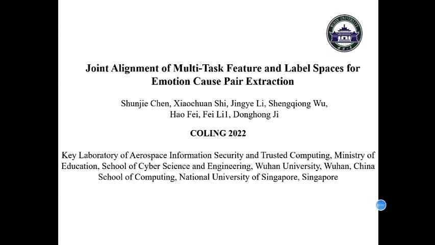 Underline Joint Alignment Of Multi Task Feature And Label Spaces For Emotion Cause Pair Extraction