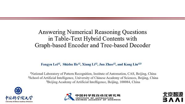 Underline | Answering Numerical Reasoning Questions in Table-Text Hybrid Contents with Graph ...