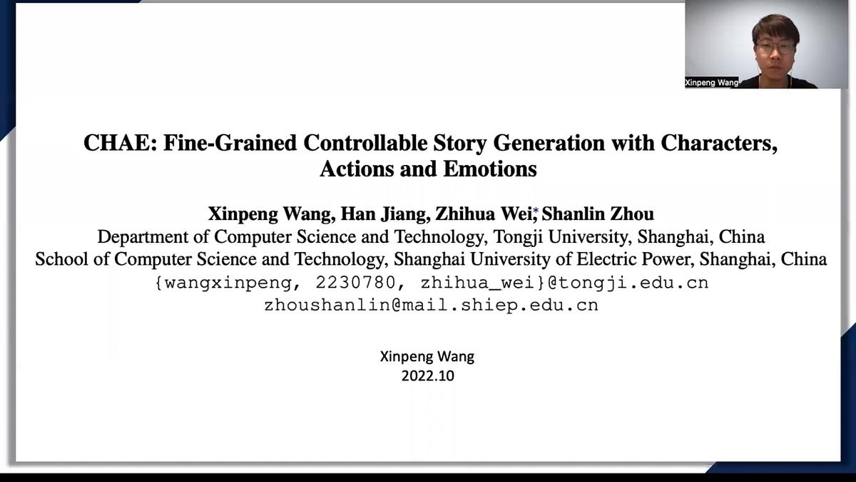 Underline | CHAE: Fine-Grained Controllable Story Generation with Characters, Actions and Emotions