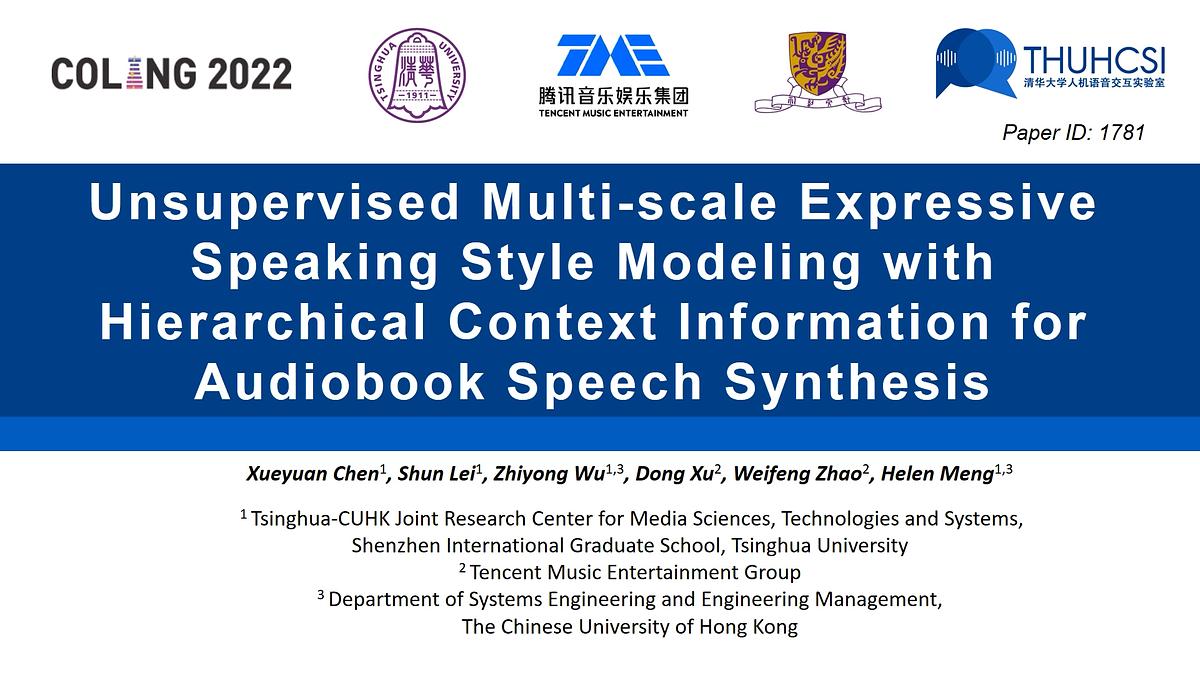 Underline Unsupervised Multi Scale Expressive Speaking Style Modeling