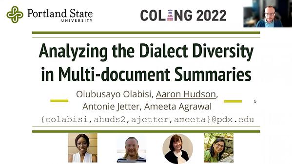 Analyzing the Dialect Diversity in Multi-document Summaries | Underline
