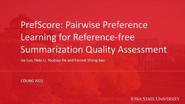 Underline Reference Free Summarization Quality Assessment