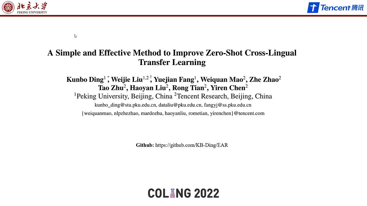 Underline A Simple And Effective Method To Improve Zero Shot Cross Lingual Transfer Learning