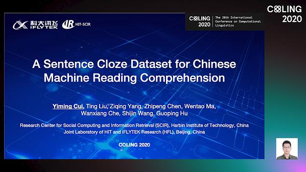 Underline | A Sentence Cloze Dataset for Chinese Machine Reading Comprehension