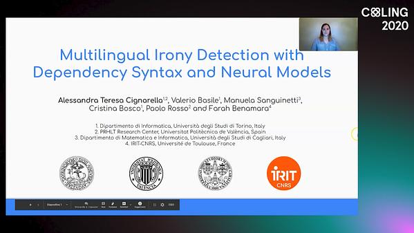 Underline Multilingual Irony Detection With Dependency Syntax And Neural Models