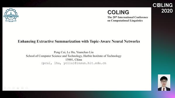 Underline | Enhancing Extractive Summarization with Topic-Aware Neural Networks