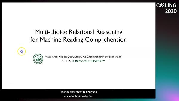 Multi-choice Relational Reasoning for Machine Reading Comprehension | Underline