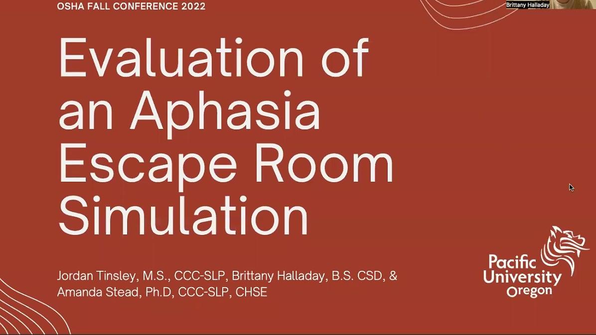 Underline | Evaluating Student Outcomes in an Aphasia Escape Room ...