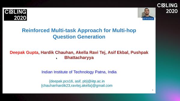 Reinforced Multi-task Approach for Multi-hop Question Generation ...