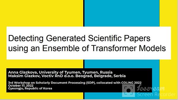 Underline Detecting Generated Scientific Papers Using An Ensemble Of