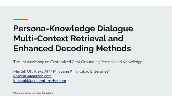 Persona-Knowledge Dialogue Multi-Context Retrieval and Enhanced ...