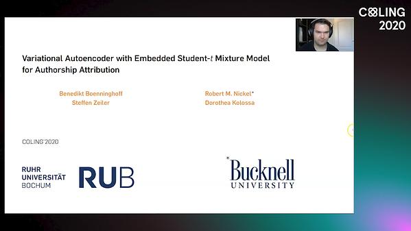 Underline | Variational Autoencoder with Embedded Student-t Mixture Model for Authorship Attribution