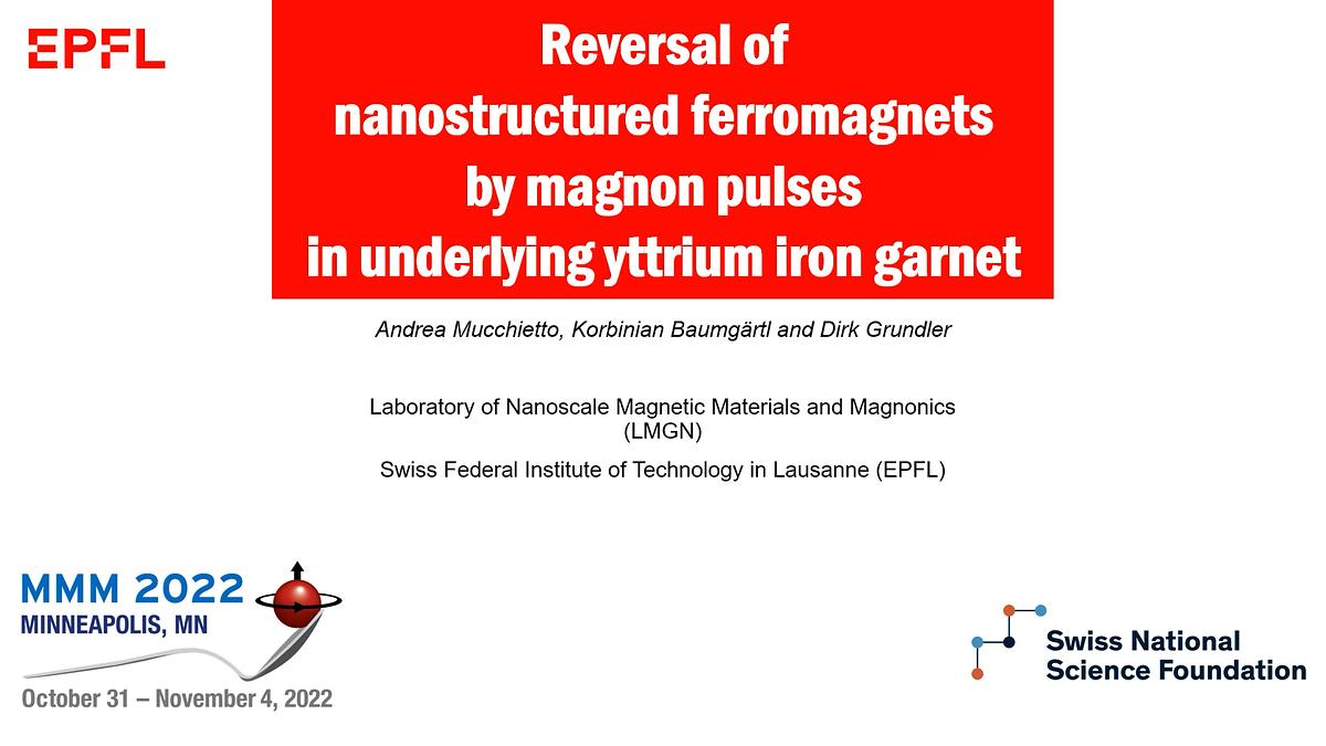 Underline | Reversal of nanostructured ferromagnets by magnon pulses in ...