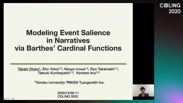 Underline | Modeling Event Salience in Narratives via Barthes' Cardinal Functions