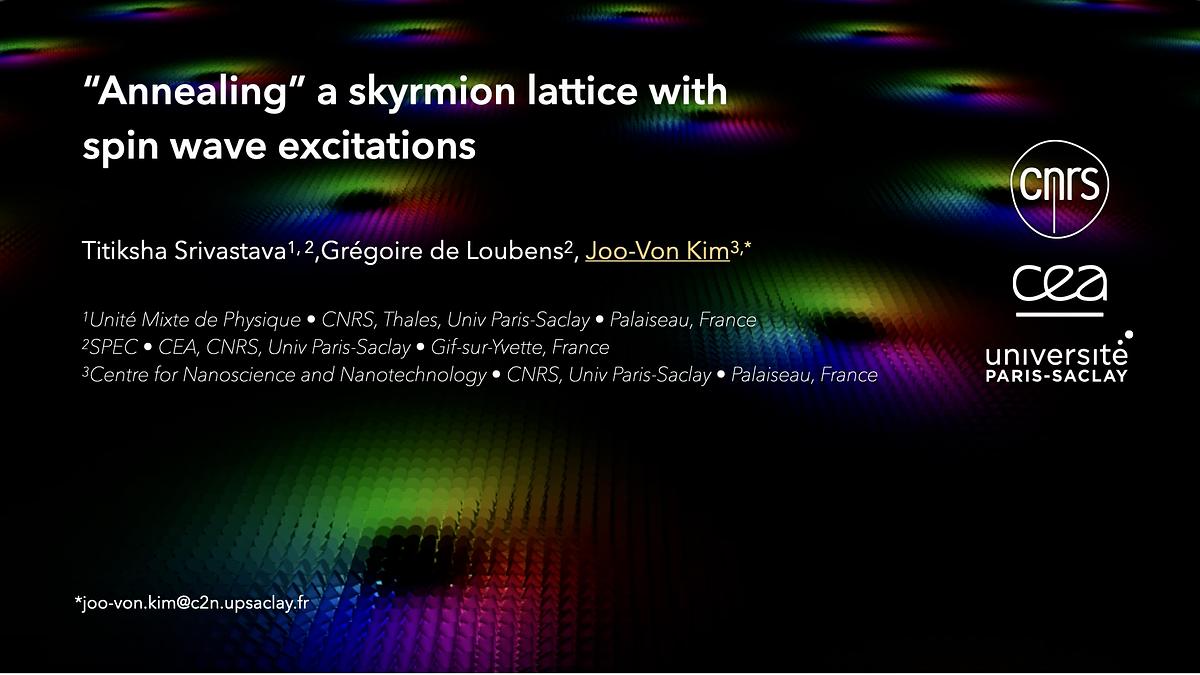 Underline | Annealing a skyrmion lattice with spin wave excitations