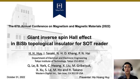 Underline | Giant inverse spin Hall effect in BiSb topological ...
