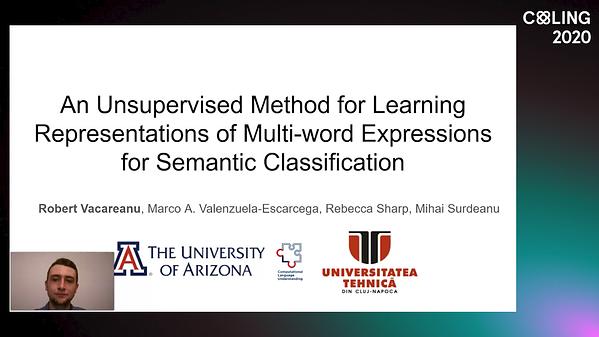 Underline An Unsupervised Method For Learning Representations Of Multi Word Expressions For 